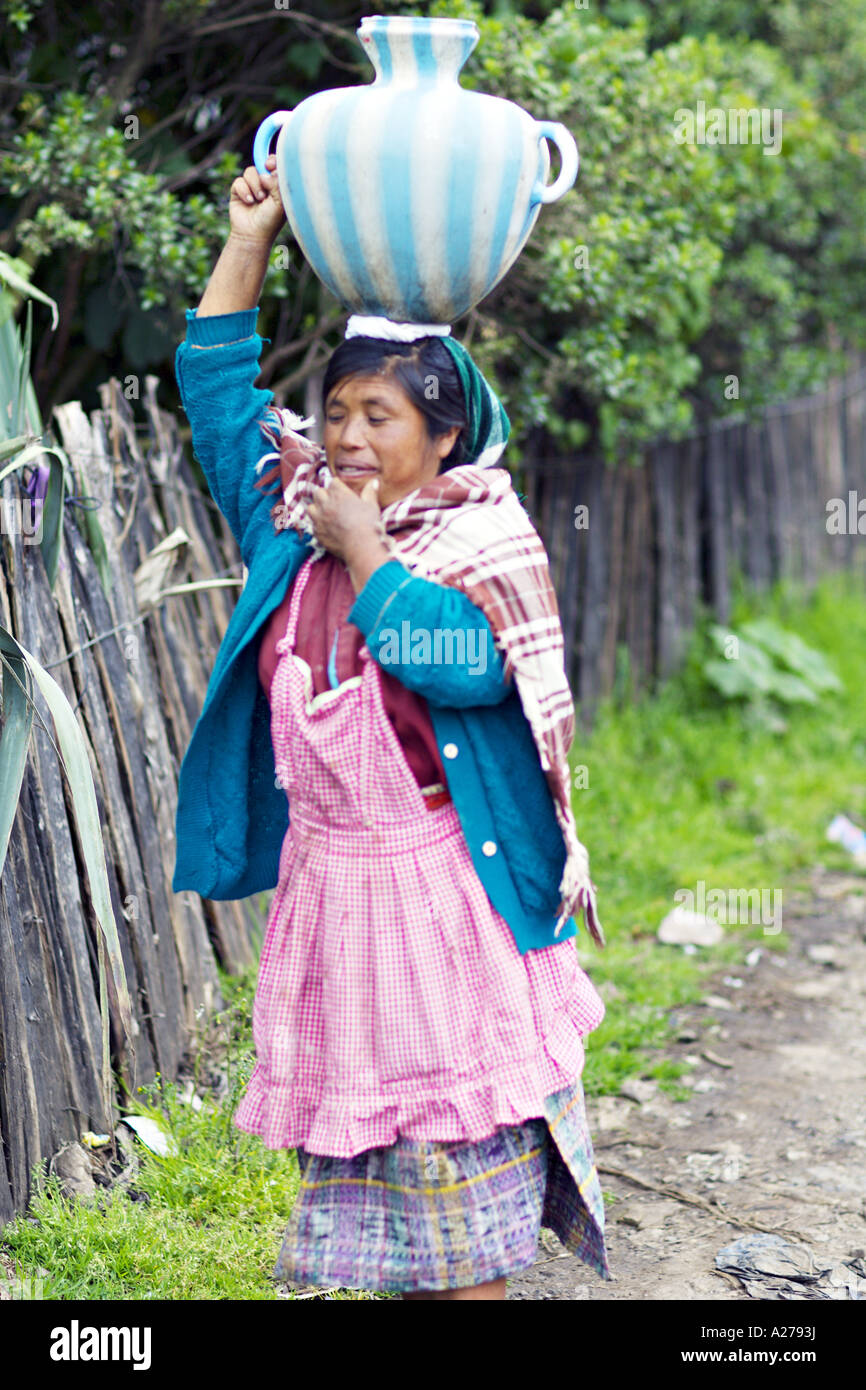 GUATEMALA CAPELLANIA Indigenous Maya Quiche woman in traditional dress ...