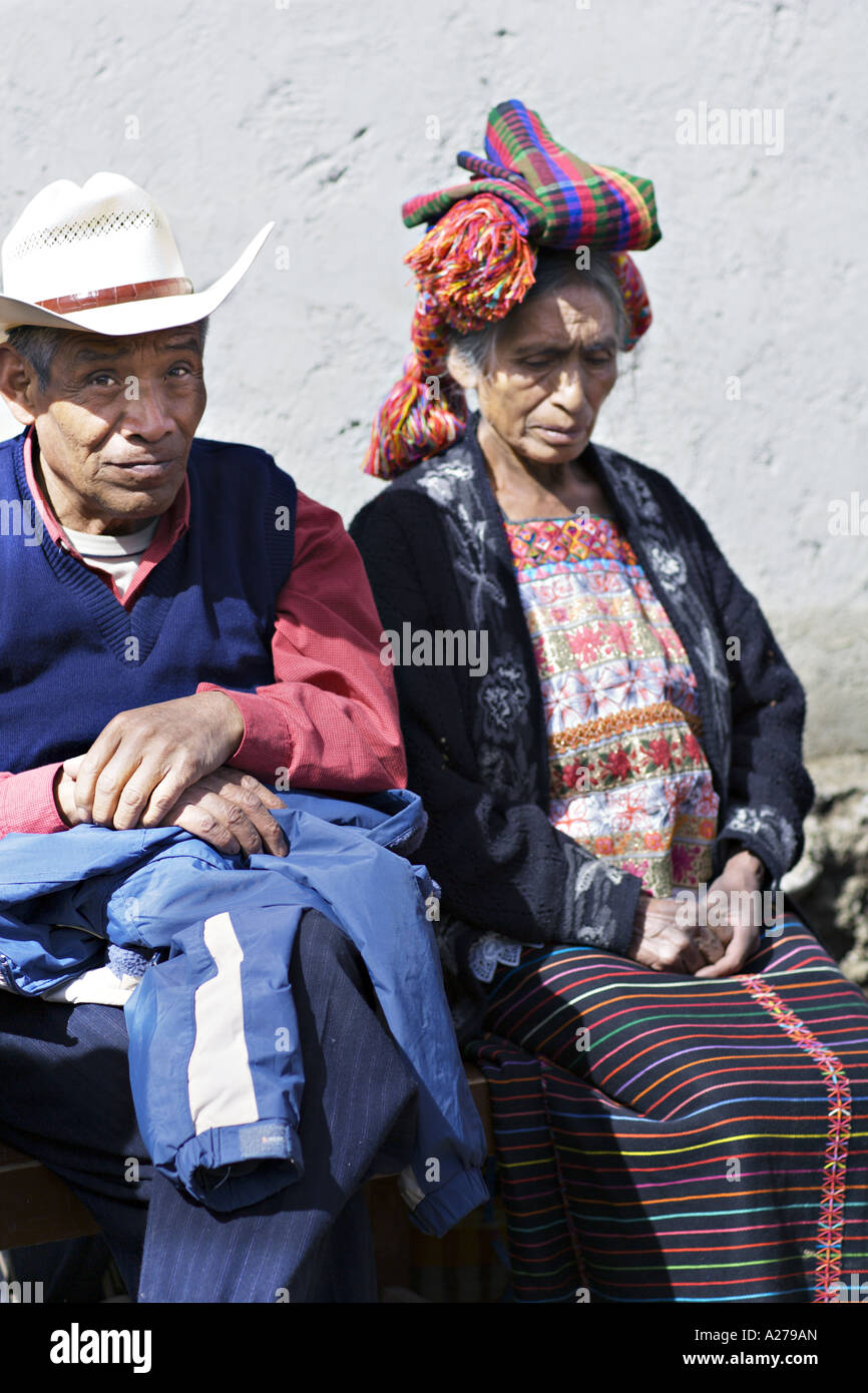 GUATEMALA CAPELLANIA Maya Ixil woman in colorful traditional indigenous ...