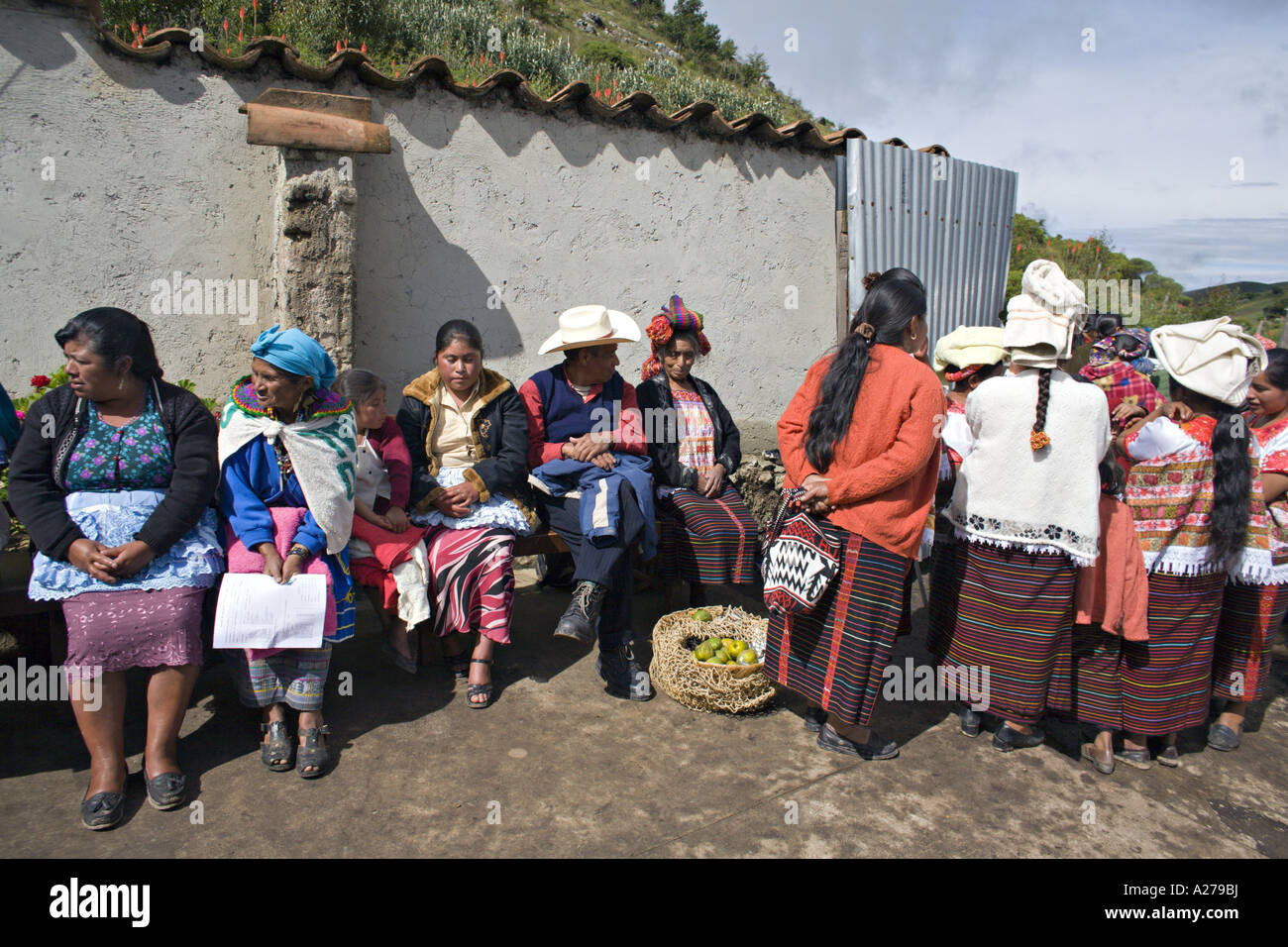 GUATEMALA CAPELLANIA Maya Ixil villagers in colorful traditional ...
