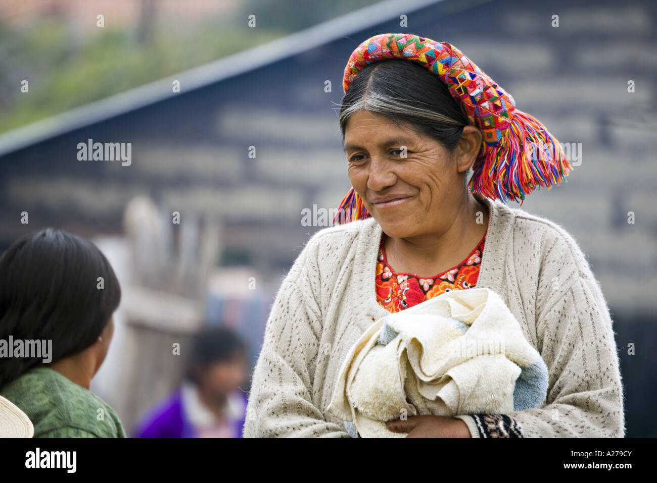 GUATEMALA CAPELLANIA Maya Ixil woman in colorful traditional indigenous ...