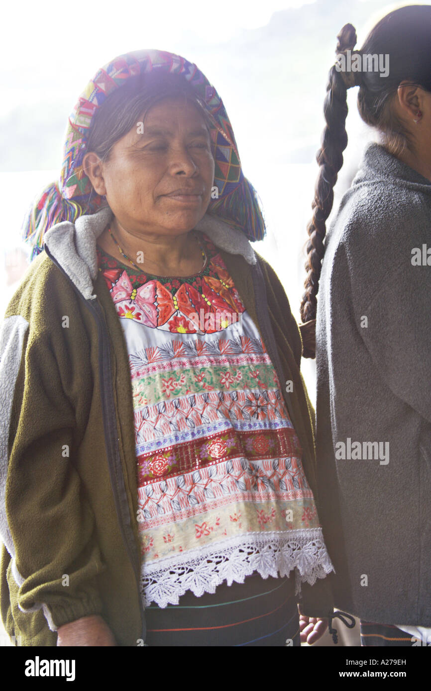 GUATEMALA CAPELLANIA Maya Ixil woman in colorful traditional indigenous ...