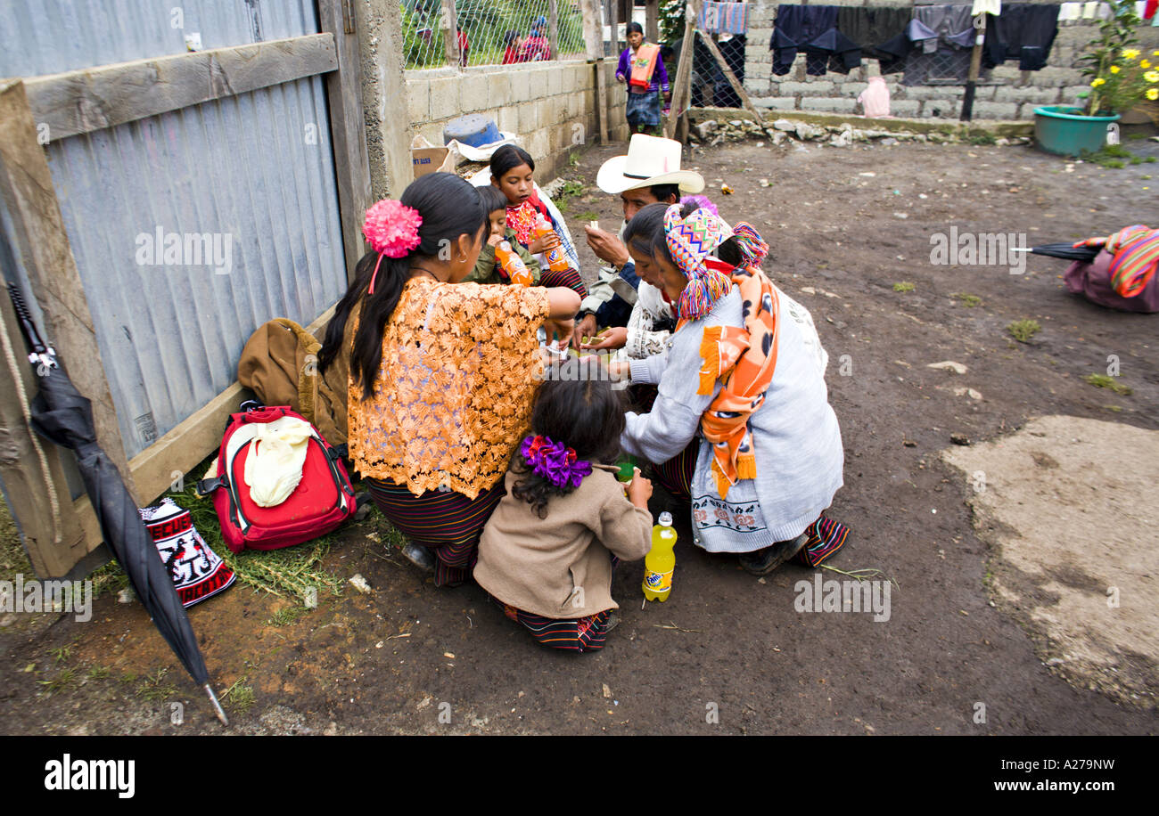 GUATEMALA CAPELLANIA Indigenous Maya Ixil family in colorful ...