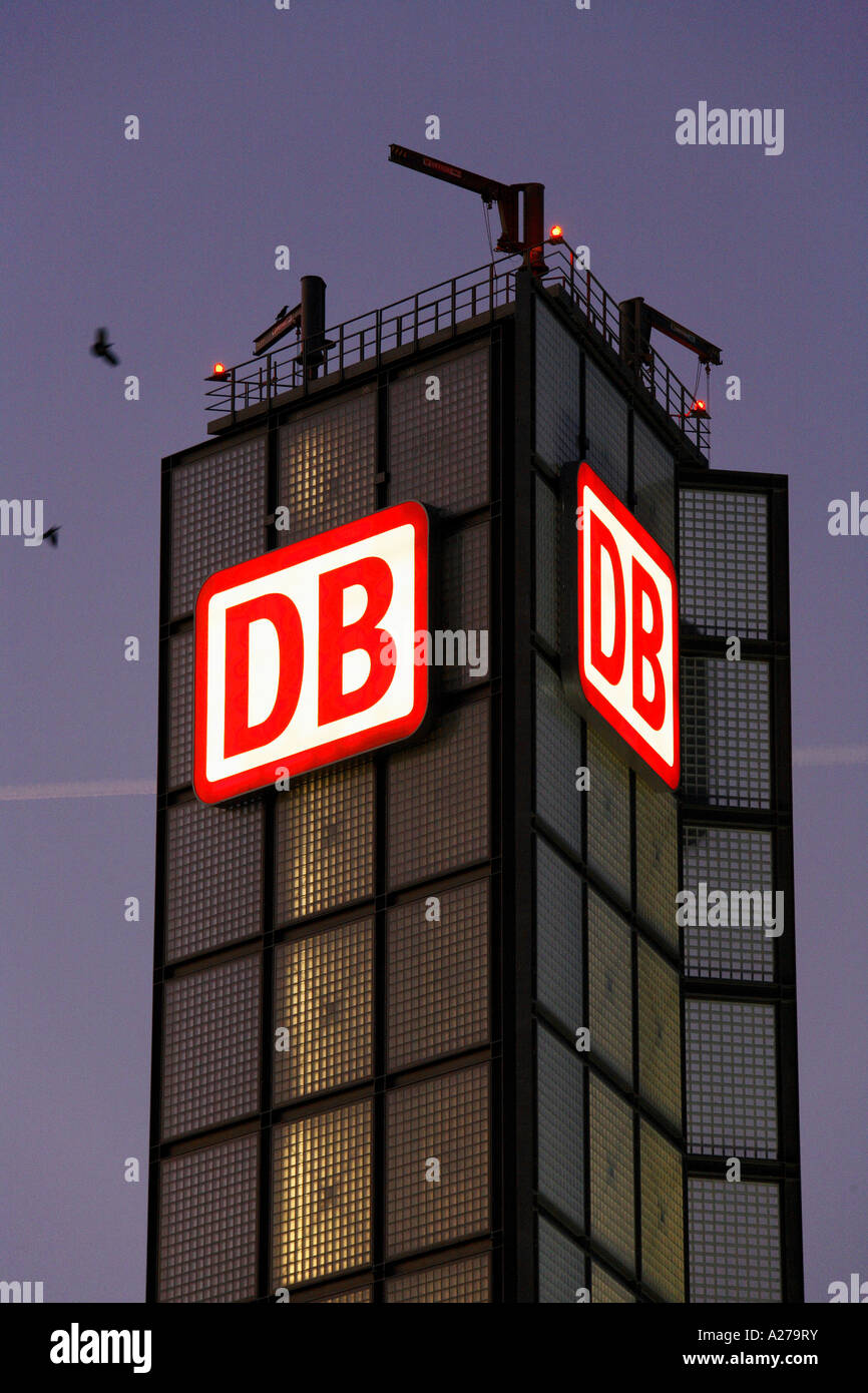Berlin Hauptbahnhof Central Station with logo of Deutsche Bahn Berlin ...