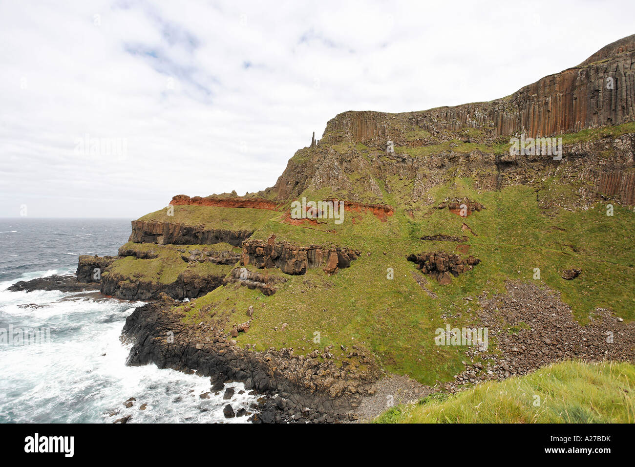 Basalt columns at the cliffs by the Giant´s Causeway, Londonderry ...