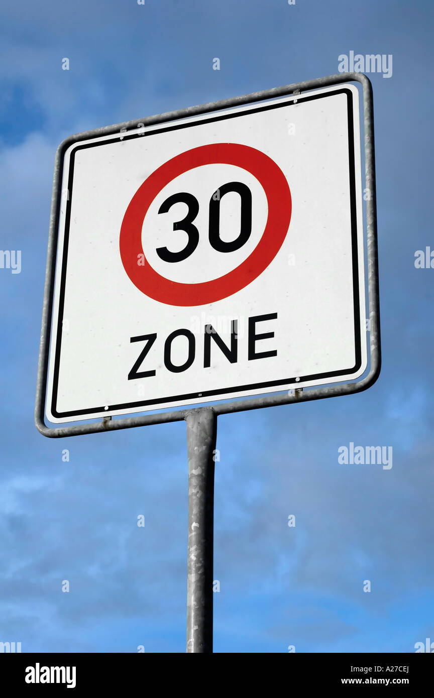 Traffic sign 30 Zone Stock Photo - Alamy