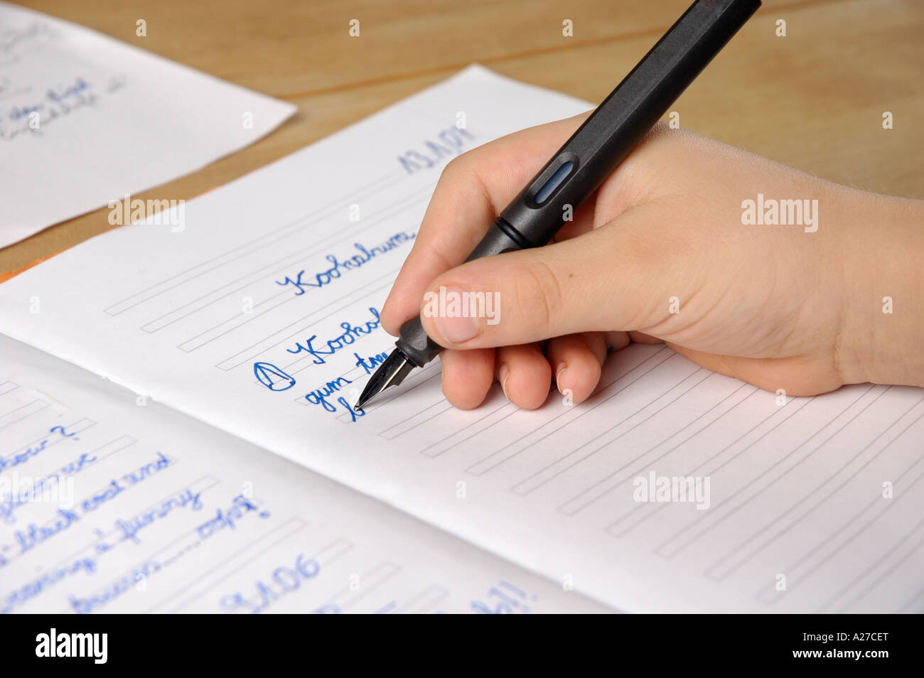 Boy doing english homework school hi-res stock photography and images ...