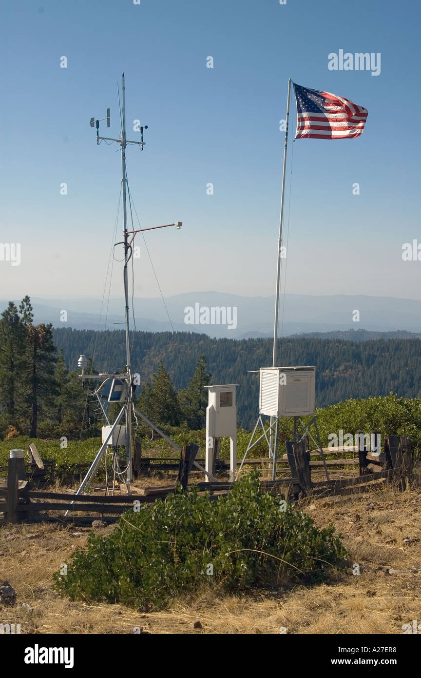 Weather Station at Fire Lookout post in the Western Sierras, Calif ...