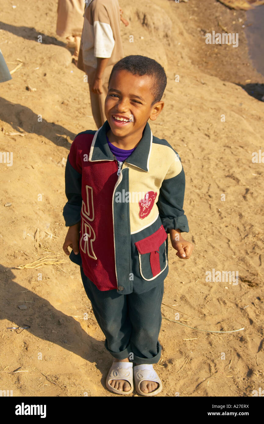 Young Egyptian Boy Smiling Whilst Standing Looking Into Camera Stock ...
