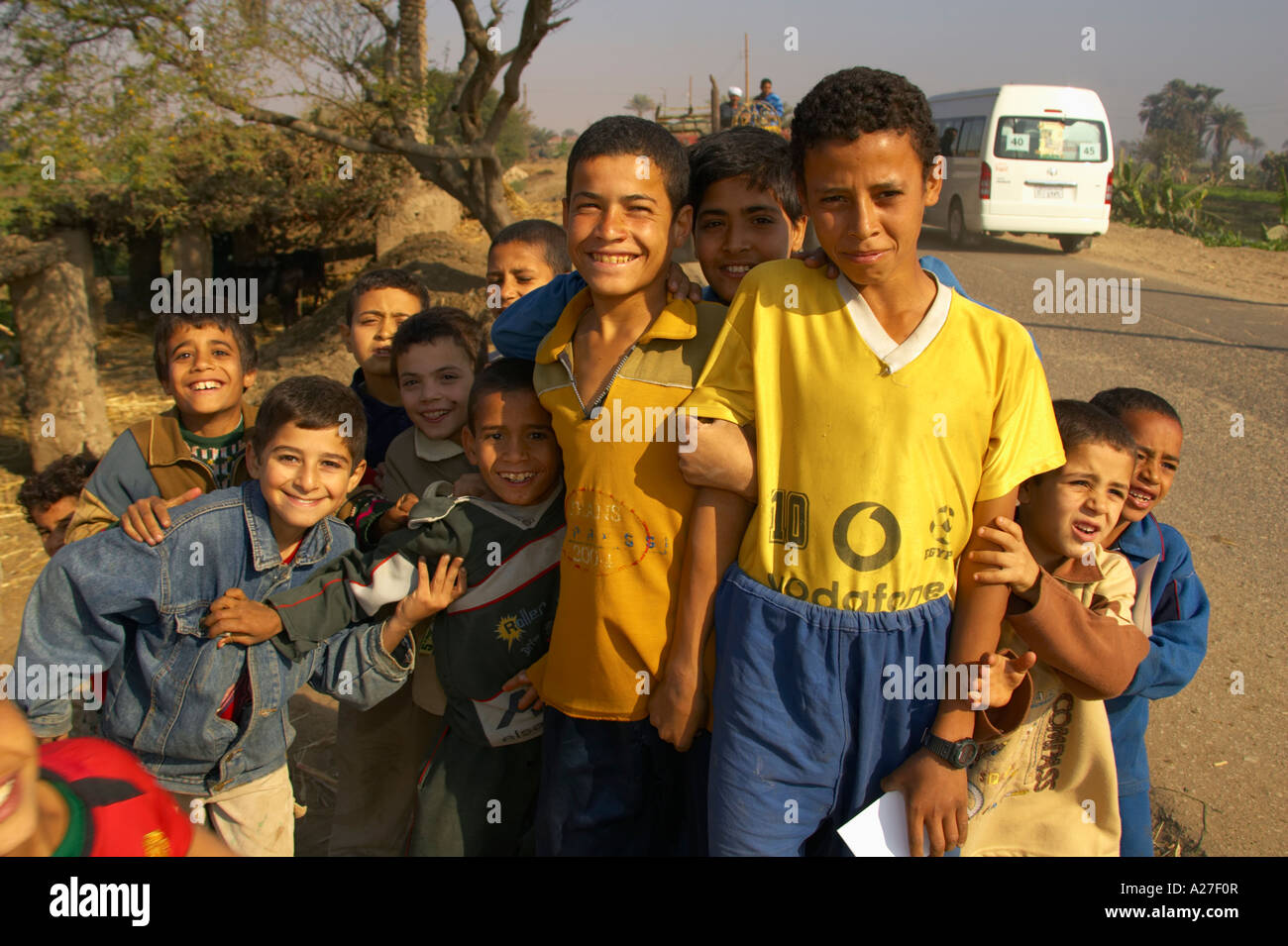 Egyptian Children outdoors Happy Smiling and Laughing Stock Photo - Alamy