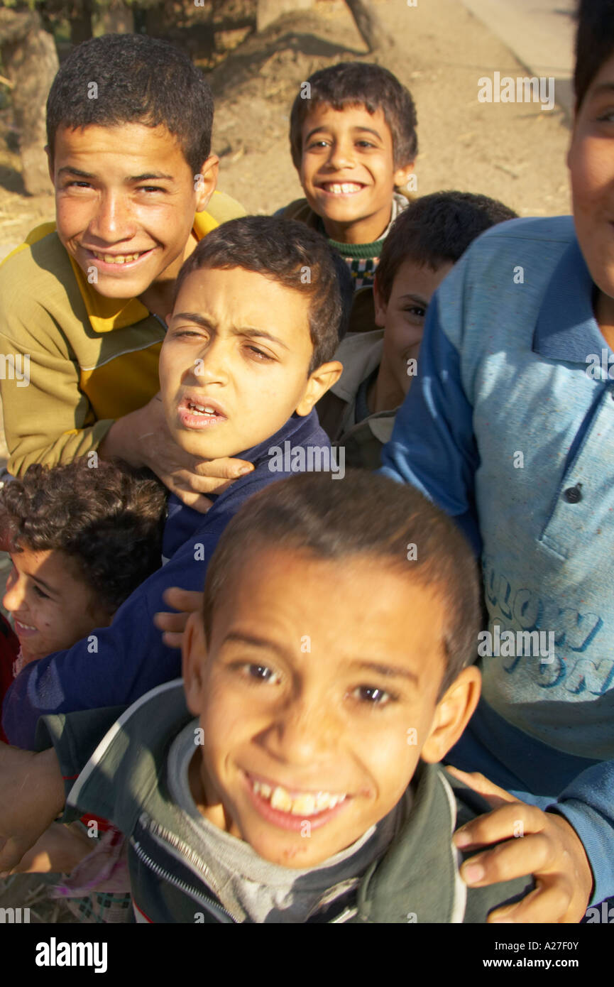 Egyptian Children outdoors Happy Smiling and Laughing Stock Photo - Alamy