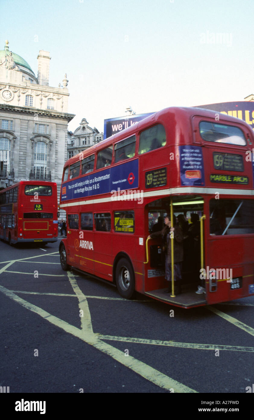 Red London Bus, in Piccadilly Circus London England UK Stock Photo - Alamy