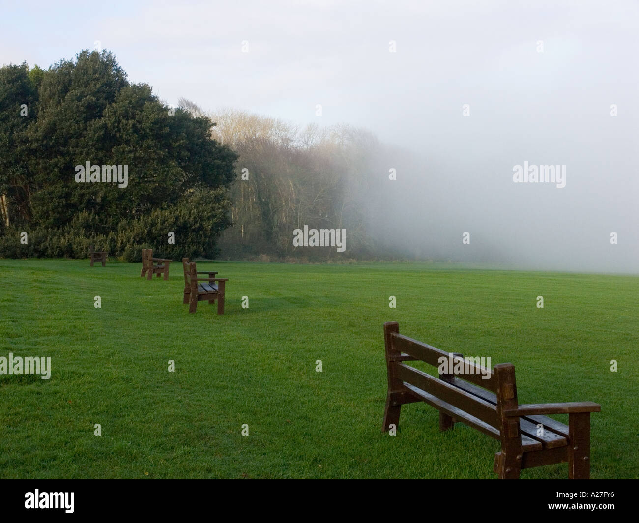 A winter fog rolling in from the sea - north county Dublin, Ireland ...