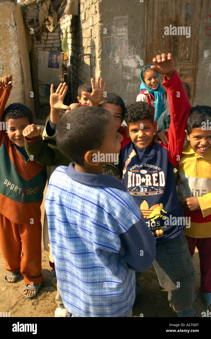 Group Of Smiling Egyptian Children Outdoors Stock Photo - Alamy