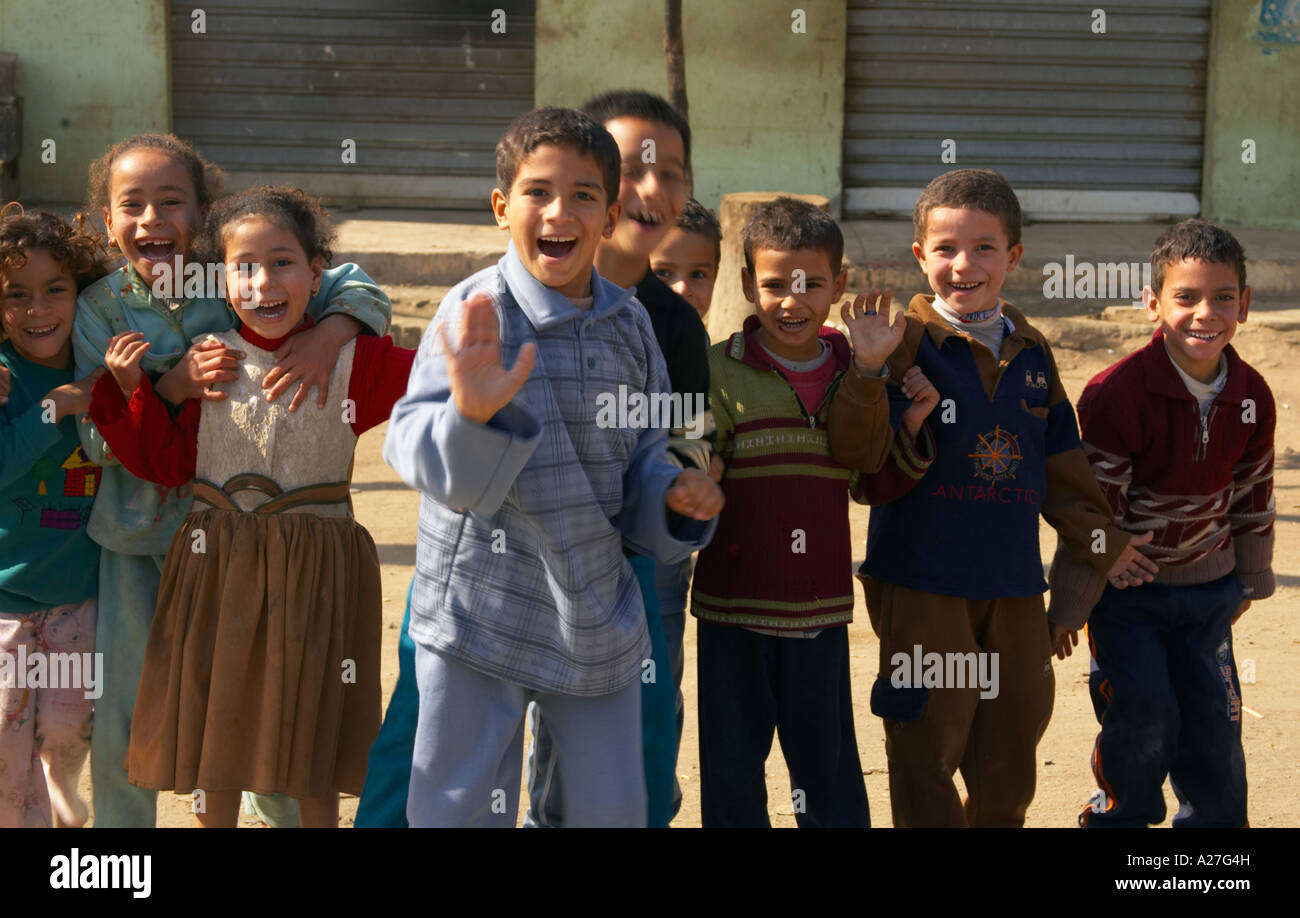 Group of Egyptian Children Smiling Outdoors Stock Photo - Alamy
