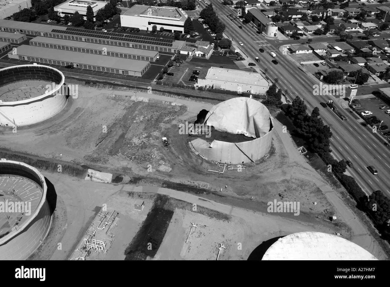 collapsed oil tank Stock Photo - Alamy