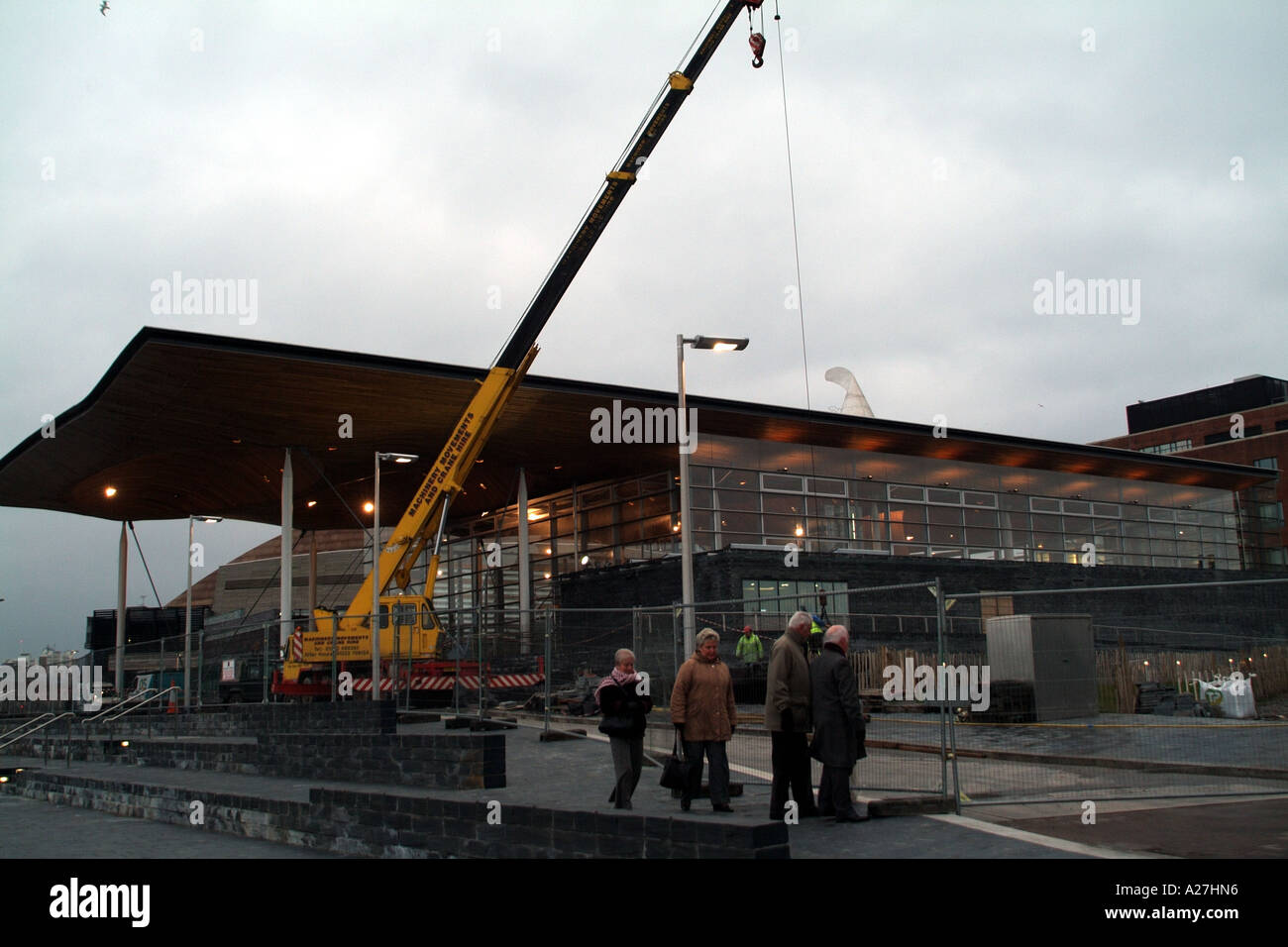 Final construction stage of the Welsh National Assembly Building on the ...