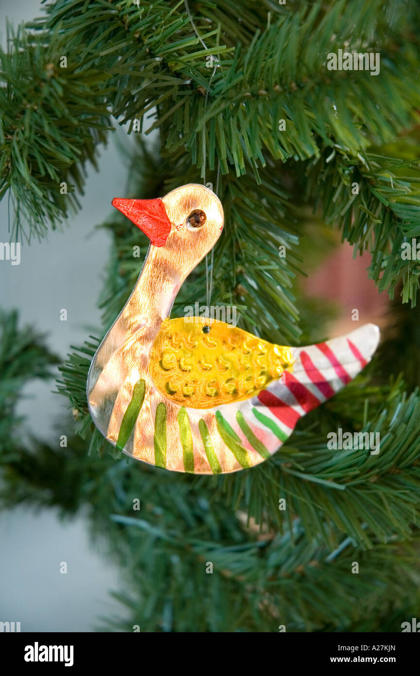 Tin duck tree decoration Stock Photo - Alamy