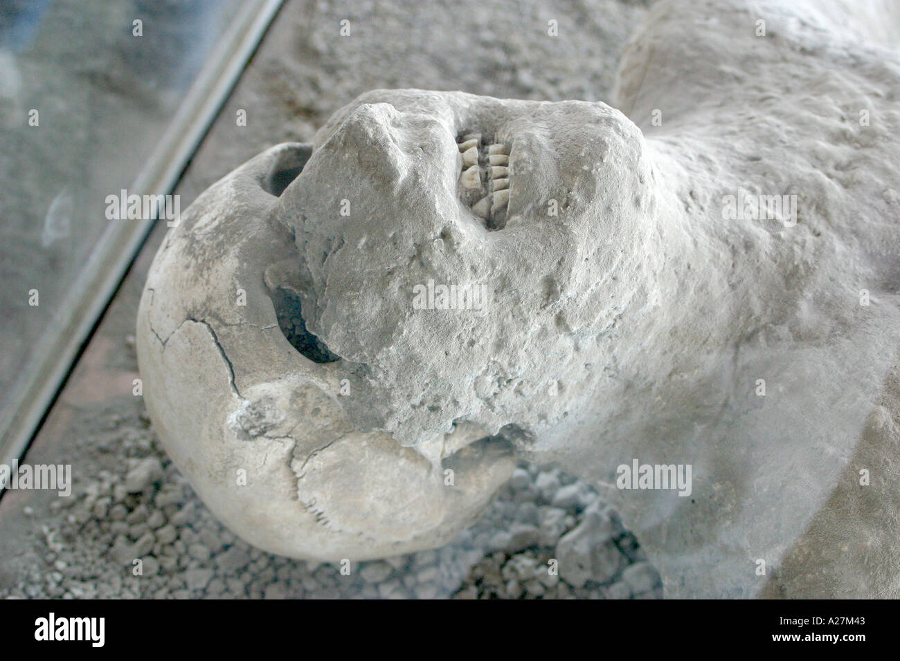 Plaster cast of a man of Pompei who died during the eruption of ...