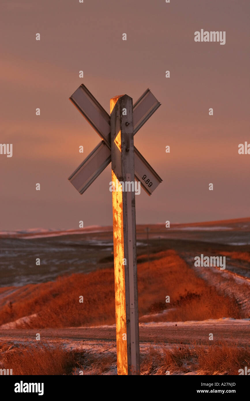 Railroad Crossing sign in scenic Saskatchewan Canada Stock Photo - Alamy
