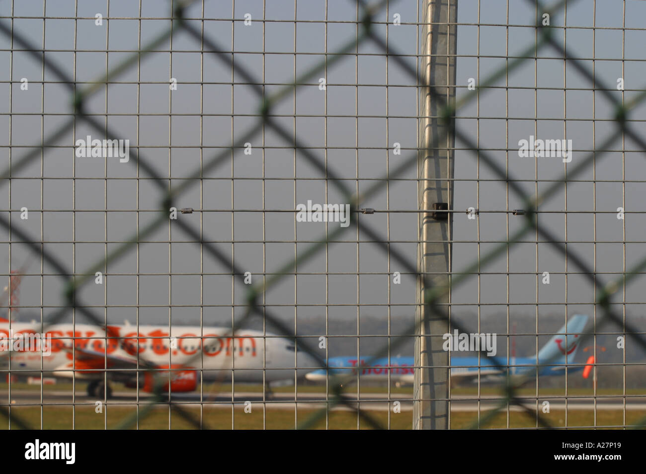 Airport security double fencing protecting boundary and perimeter of an ...