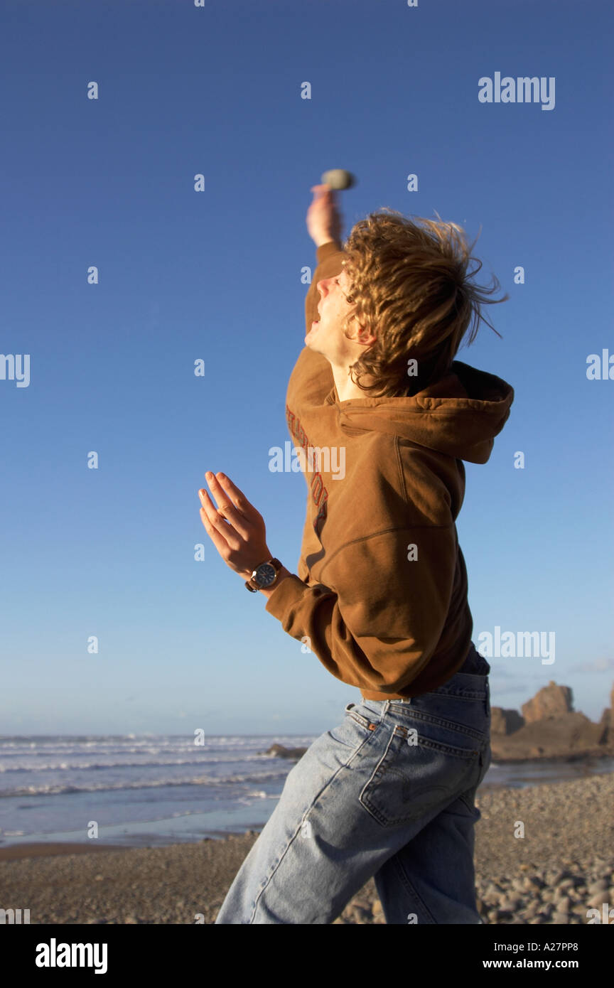 Throwing a stone into the sea hi-res stock photography and images - Alamy