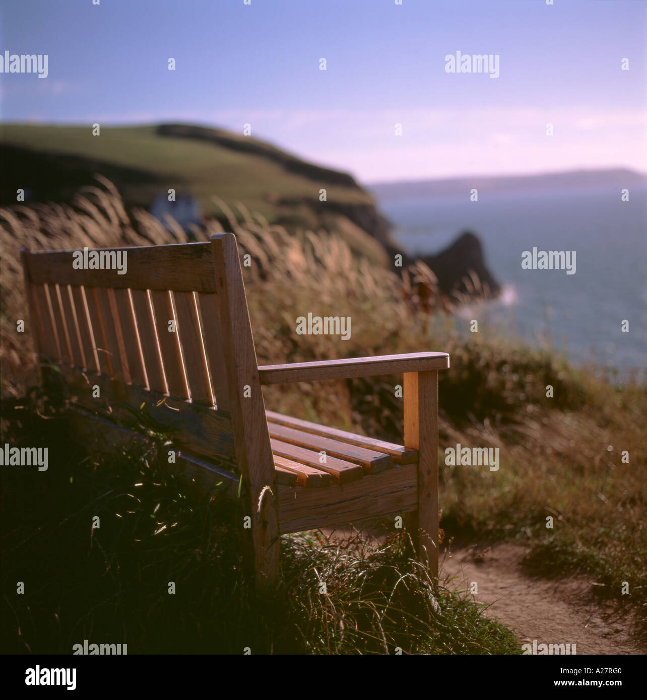 Empty bench overlooking countryside hi-res stock photography and images ...