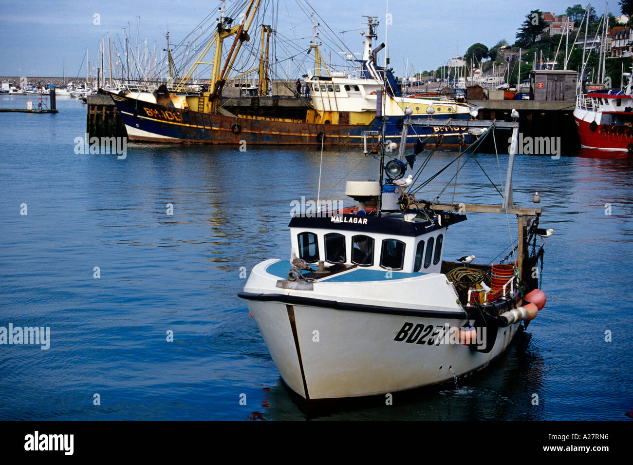 Fishing boats at Brixham harbour Devon England UK Stock Photo - Alamy