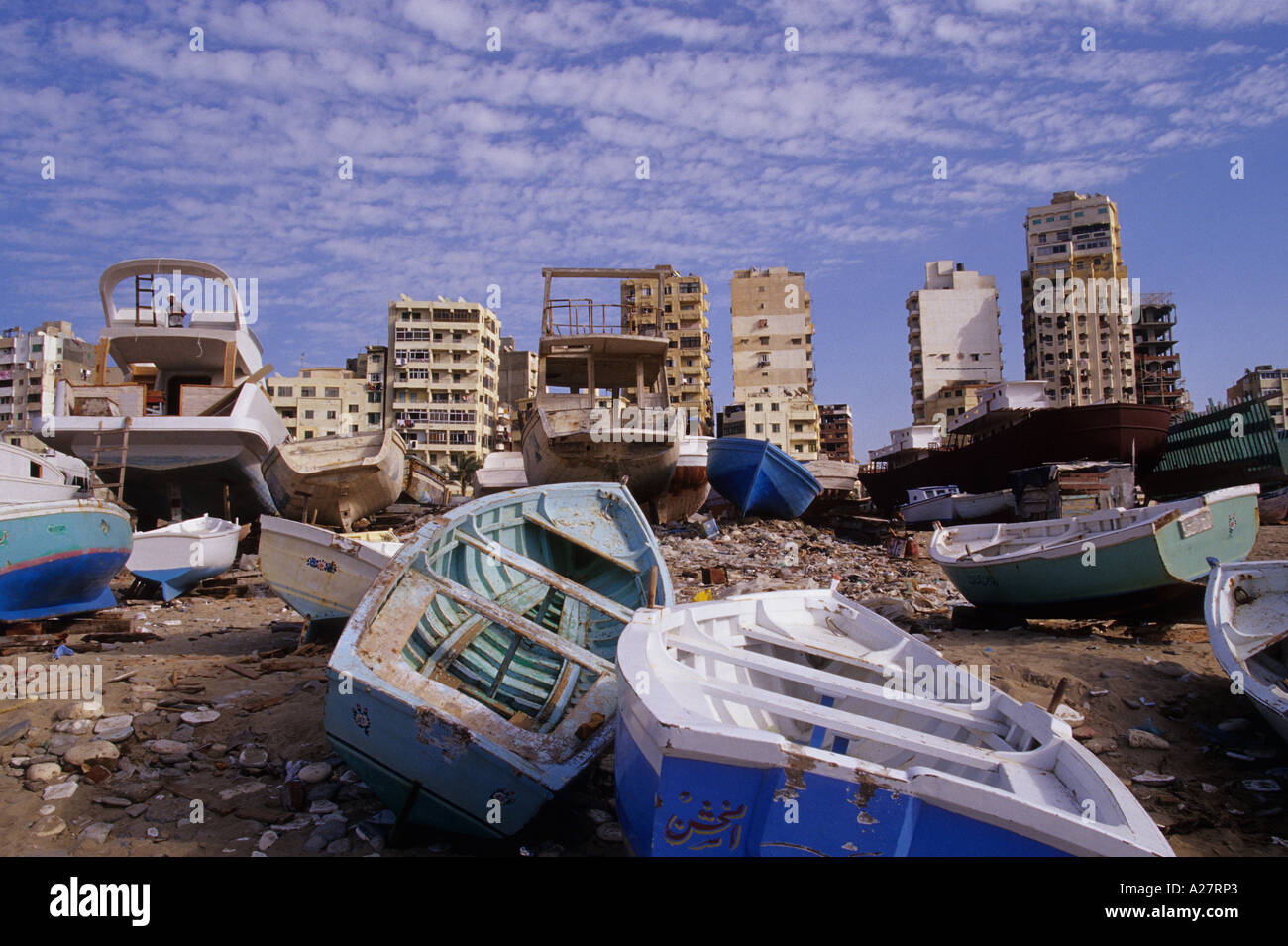 boatyard by the beach of Alexandria Egypt Stock Photo - Alamy