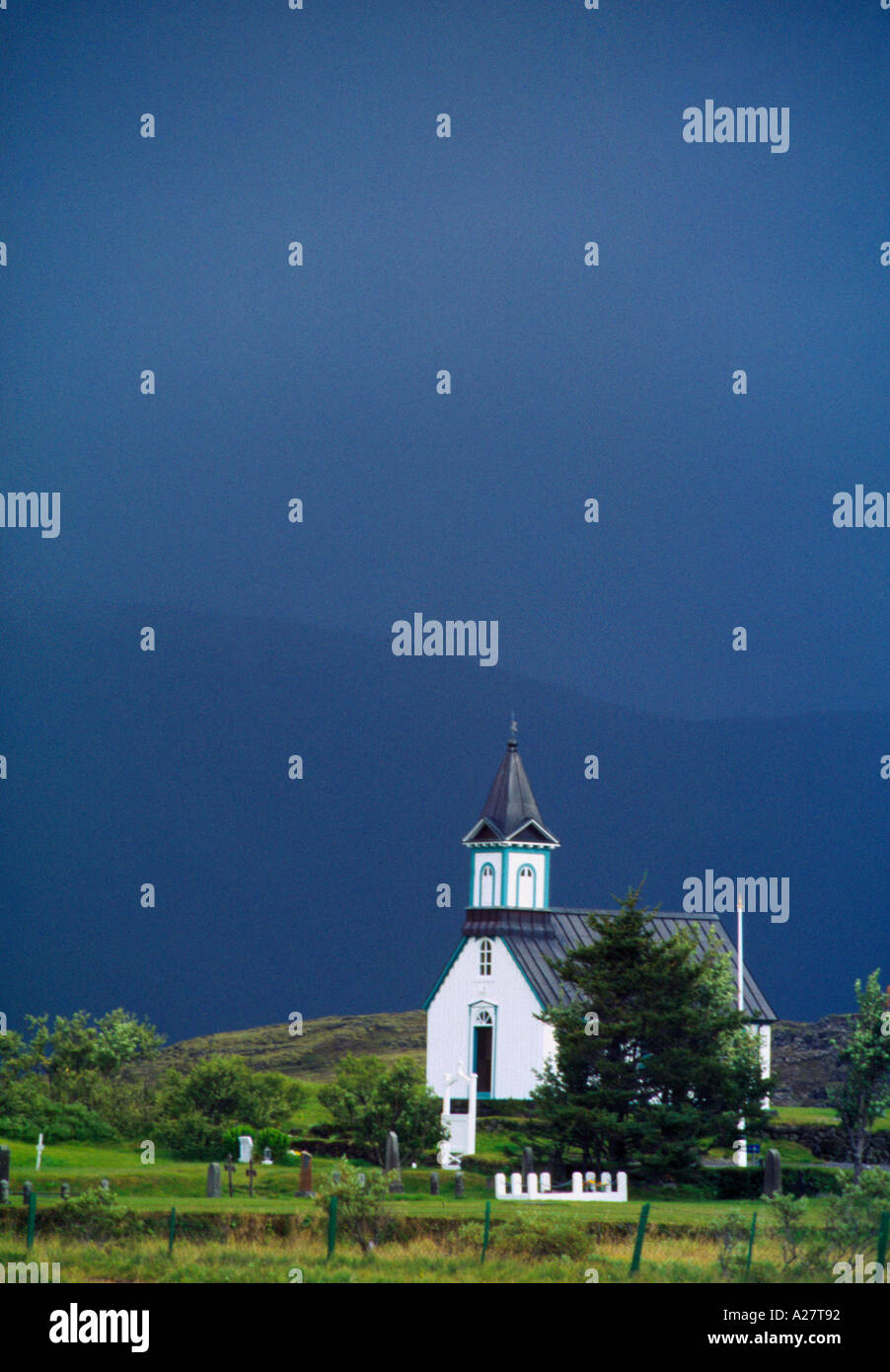 Thingvellir Iceland White Church Where Althing Parliamentary General ...
