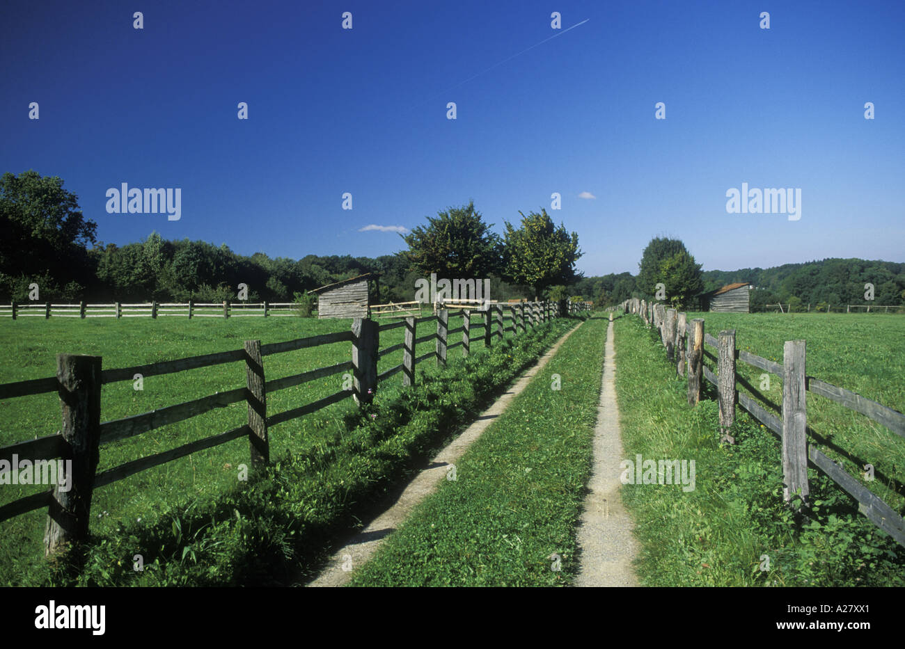 Farm path with wagon tracks Stock Photo - Alamy