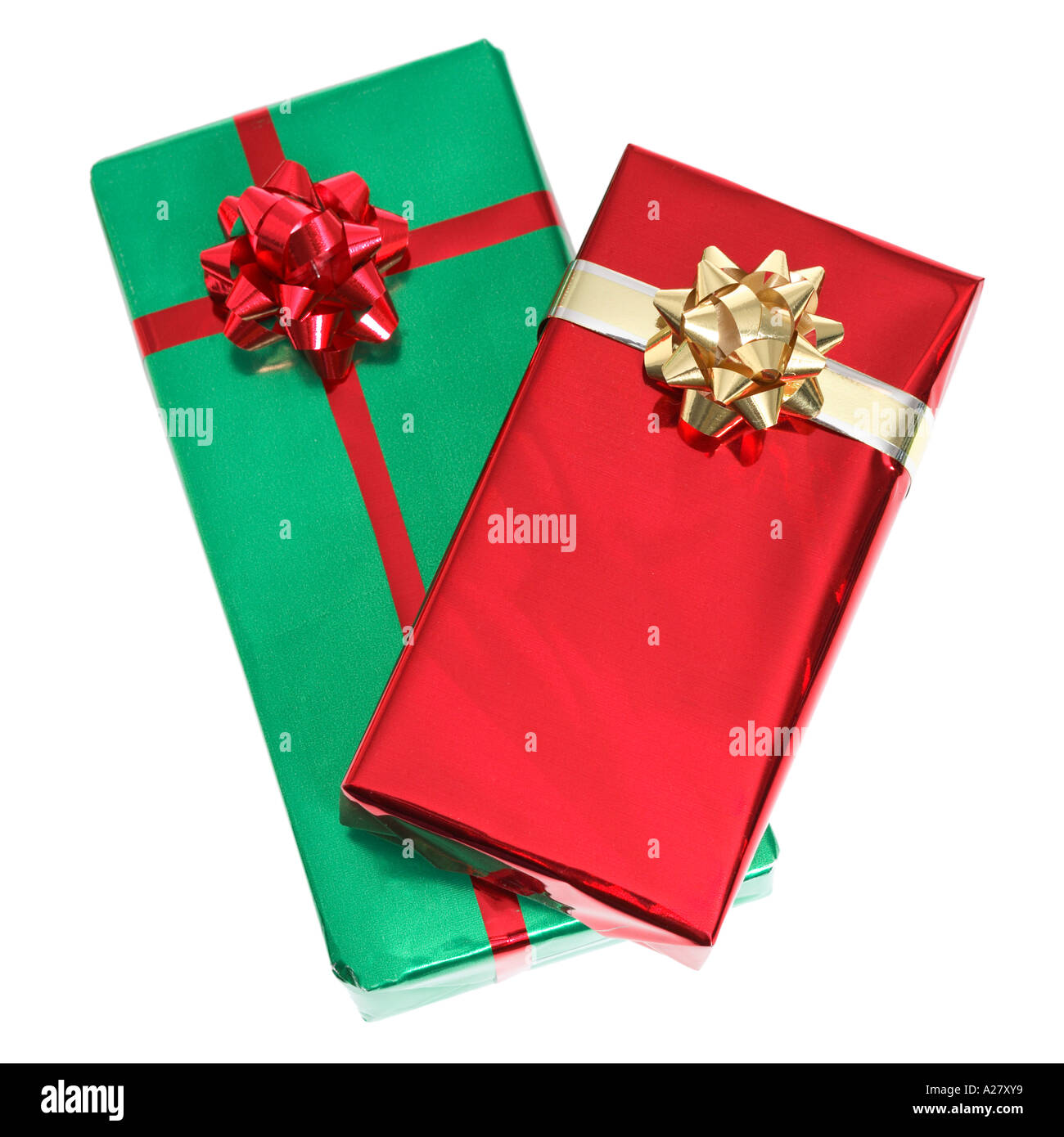 Two birthday christmas presents Cut Out Stock Images & Pictures - Alamy