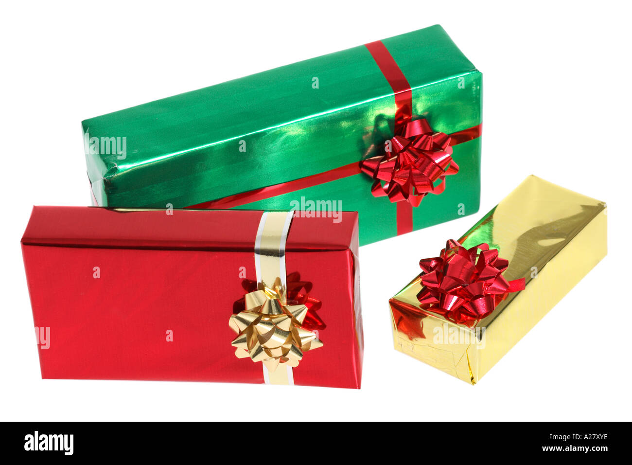Three Christmas Gifts Stock Photo - Alamy