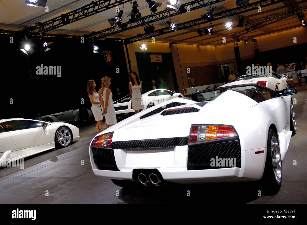 Convention Center International Auto Show white Lamborghini Murcielago ...