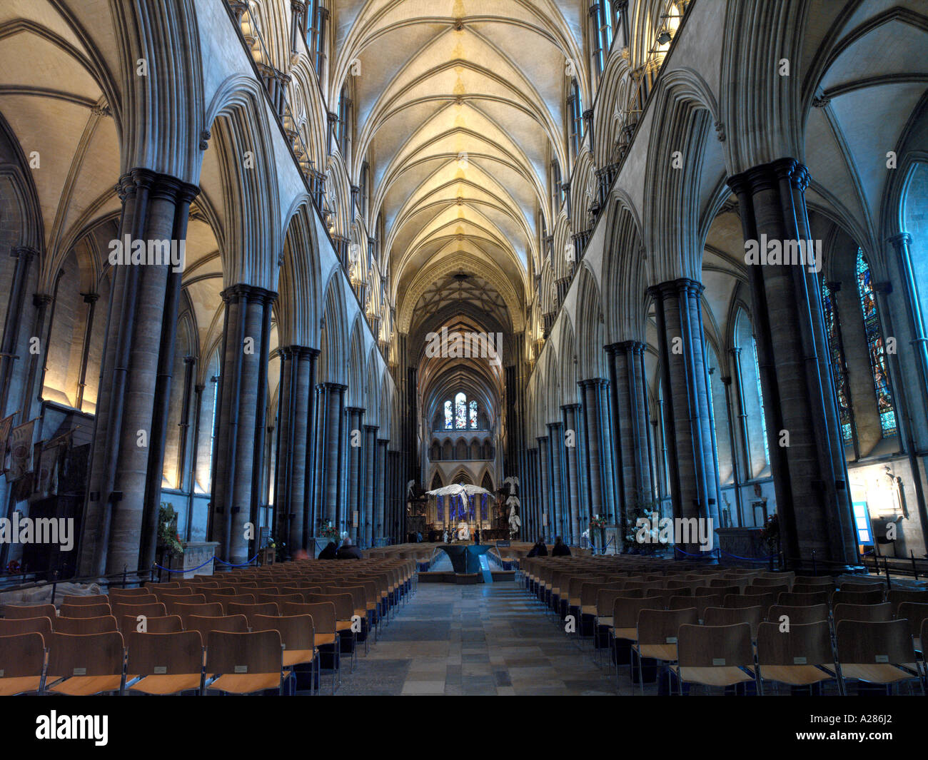 Salisbury Wiltshire England Salisbury Cathedral View from the West End ...