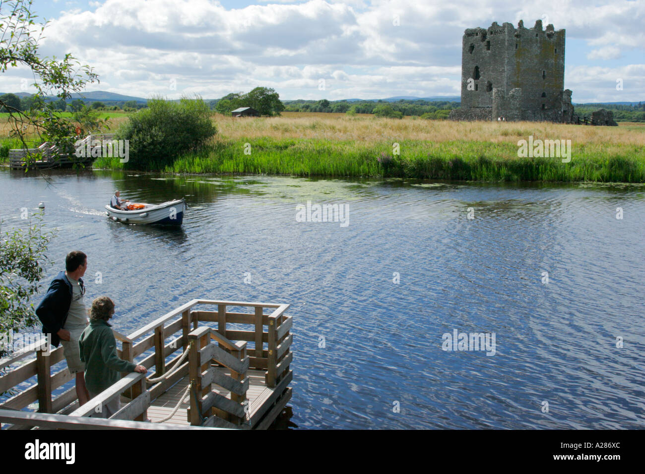 Threave Castle on island in River Dee near Castle Douglas in Dumfries ...