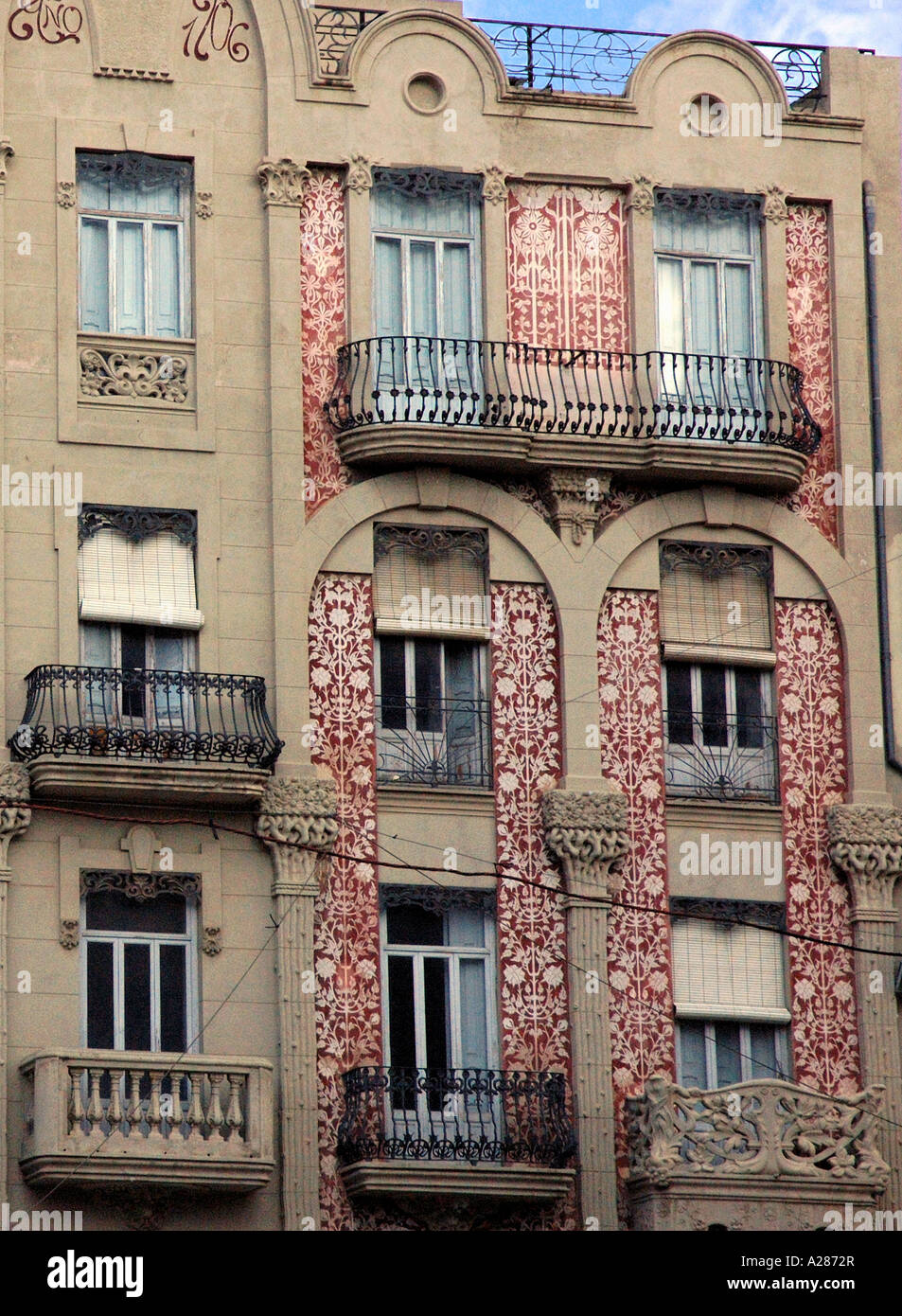 Colourful buildings old town centre Valencia Comunitat Comunidad ...