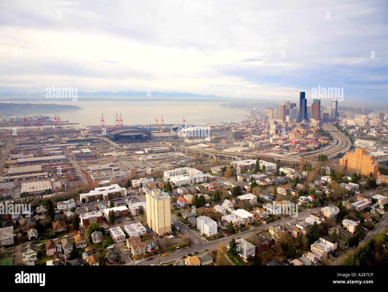 Aerial view Seattle Washington Stock Photo - Alamy