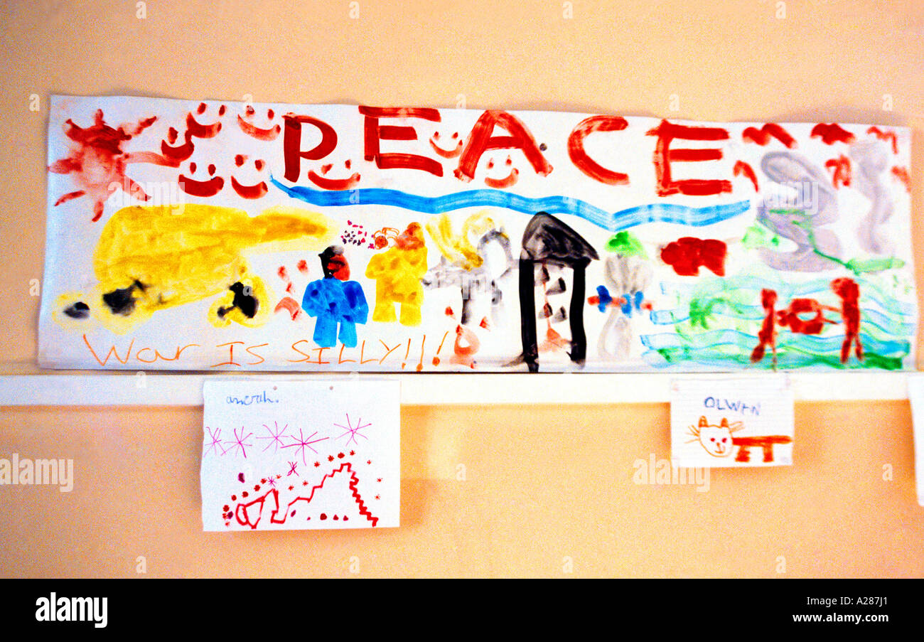 Quaker Peace Banner Made By Sunday School Children Stock Photo - Alamy