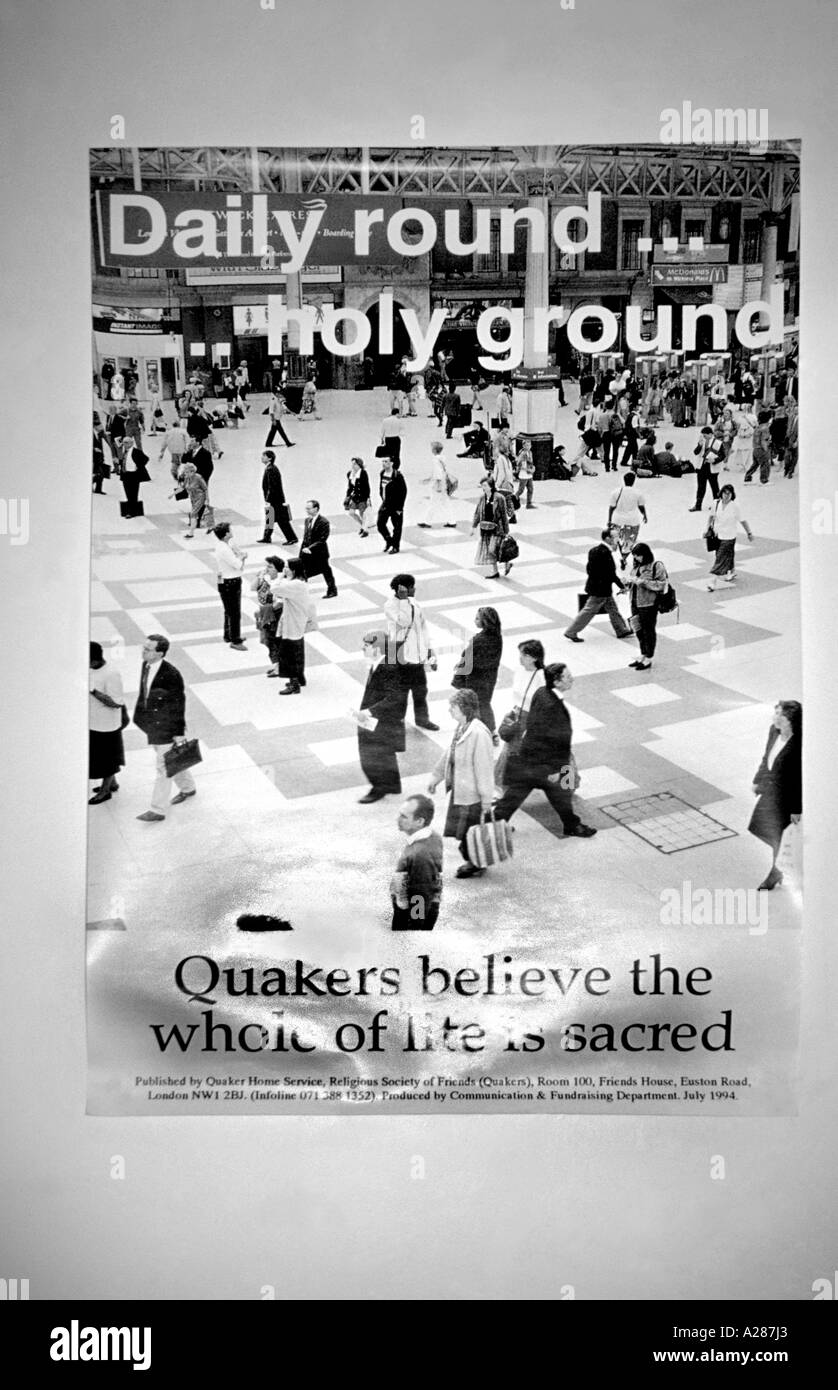 Quaker Poster Whole Of Life Is Sacred Stock Photo - Alamy