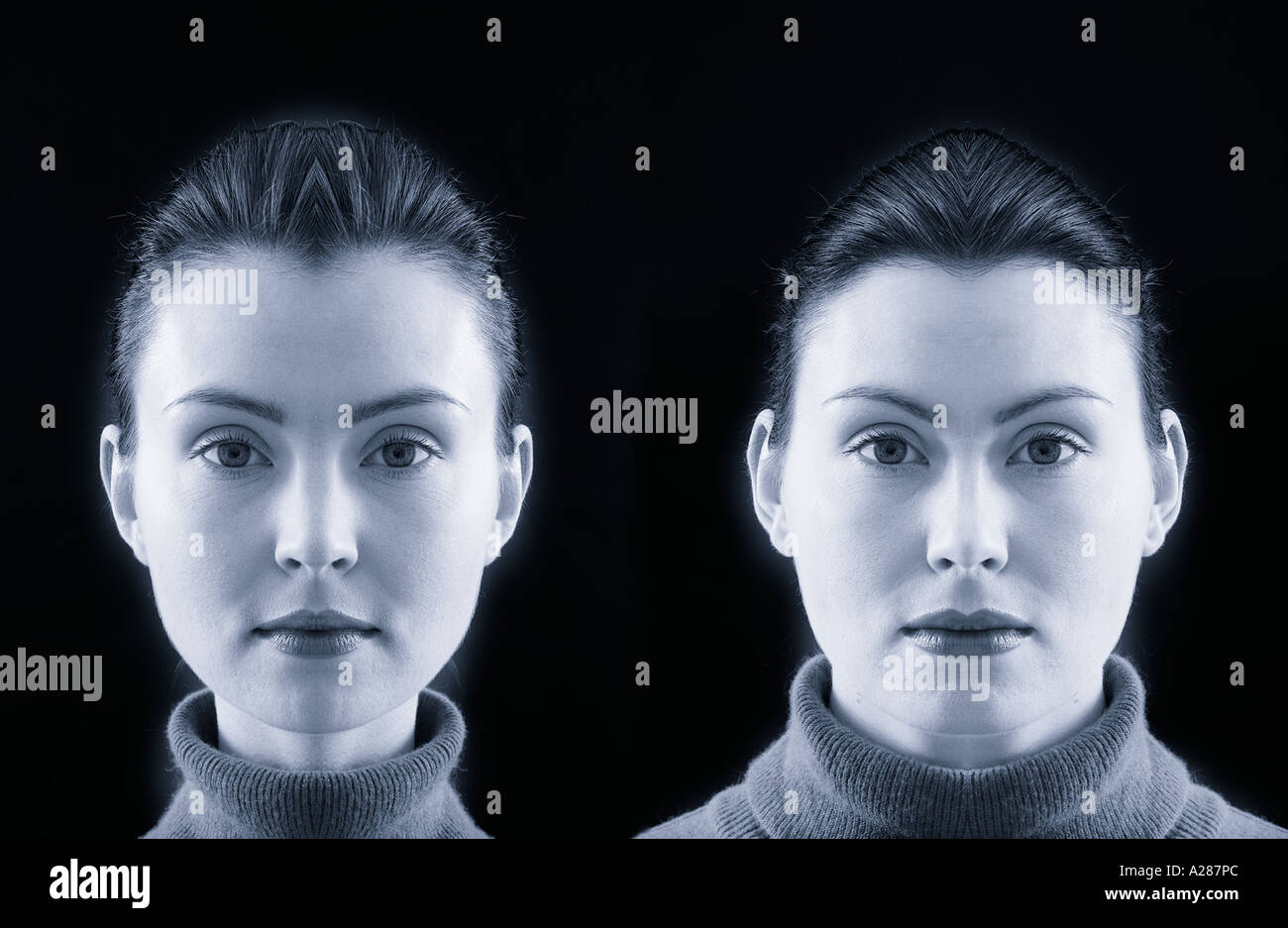 Twins woman reflect hi-res stock photography and images - Alamy