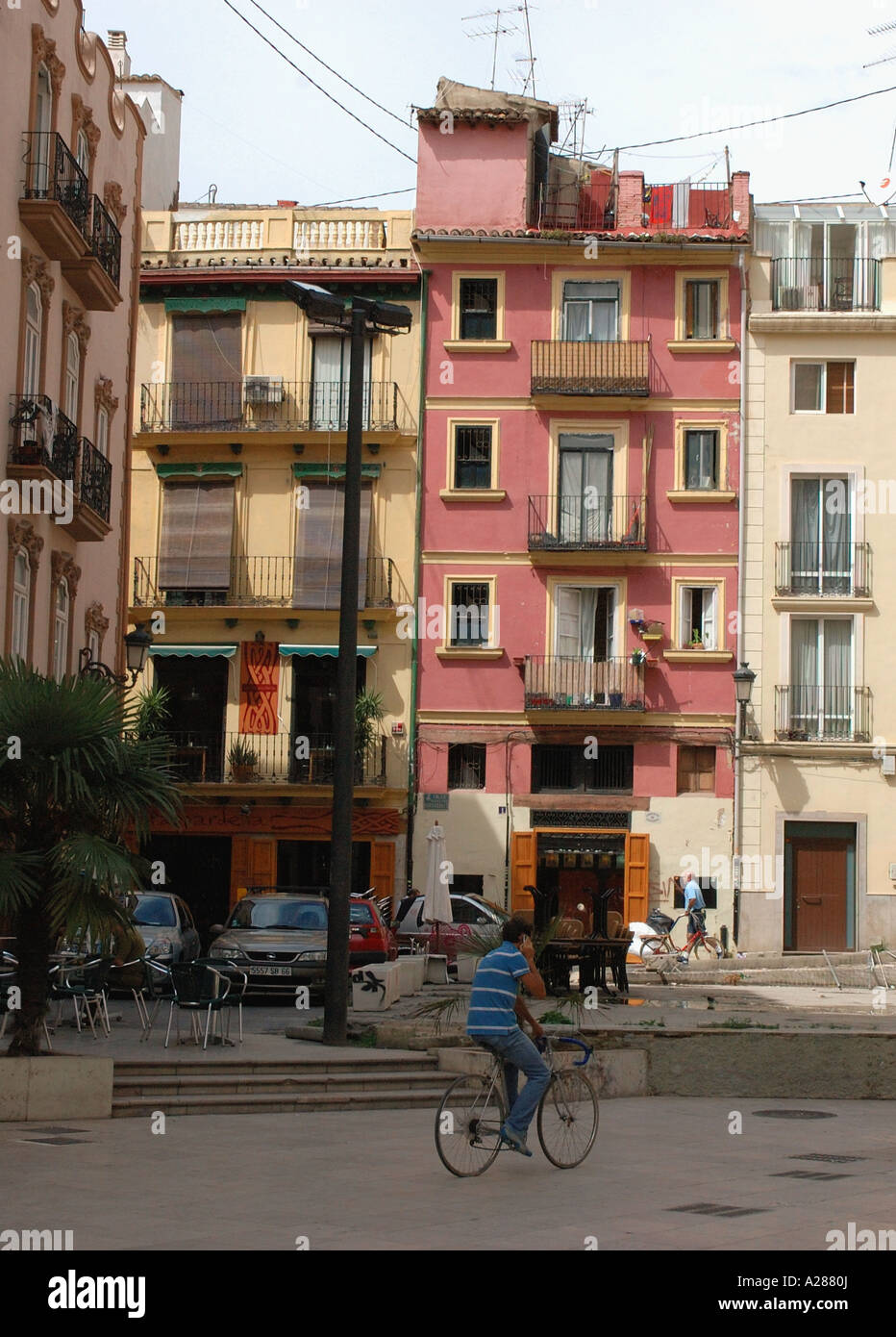 Colourful buildings old town centre Valencia Comunitat Comunidad ...