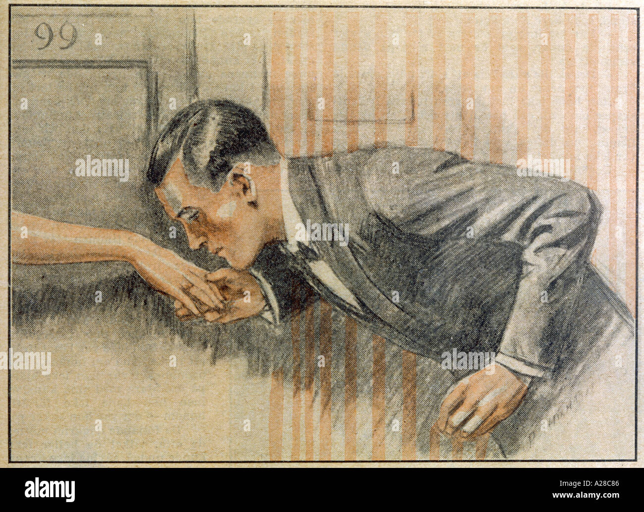 Kissing The Hand C20 Stock Photo - Alamy