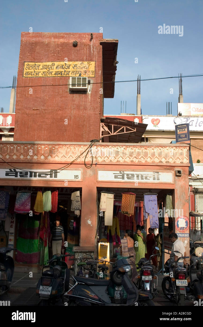 RSC76694 Bapu Bazar market street scene transportation people in the ...
