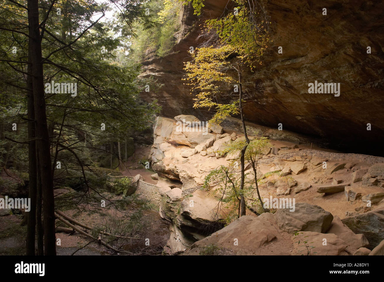a rock formation of Old Man's Cave in Hocking Hills State Park, Ohio ...