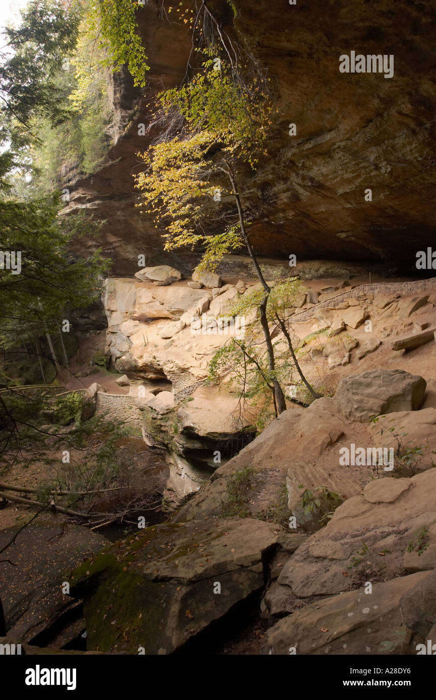 a rock formation of Old Man's Cave in Hocking Hills State Park, Ohio ...