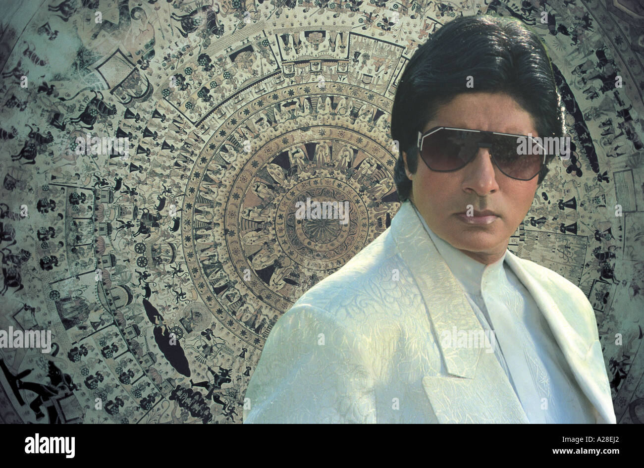 Indian Bollywood Film Star Actor Amitabh Bachchan with his angry look ...