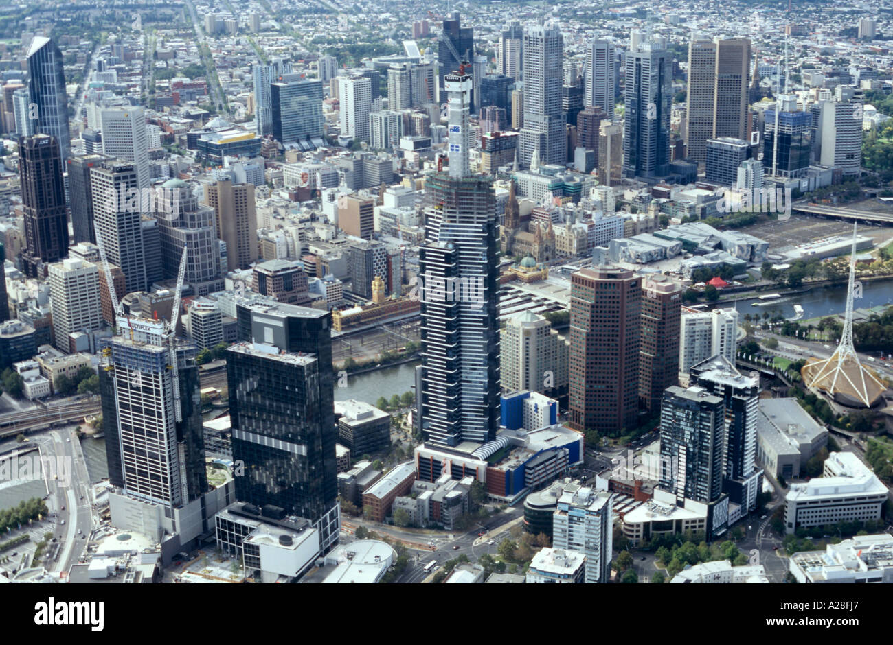 An aerial photograph of Melbourne, Australia. March 2005 Stock Photo ...
