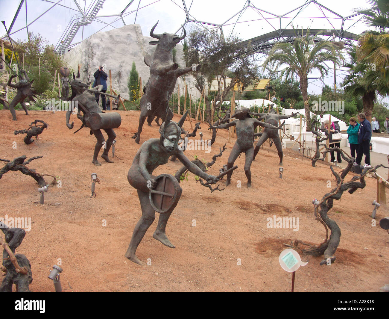 Metal sculpture figures Eden project England Stock Photo - Alamy