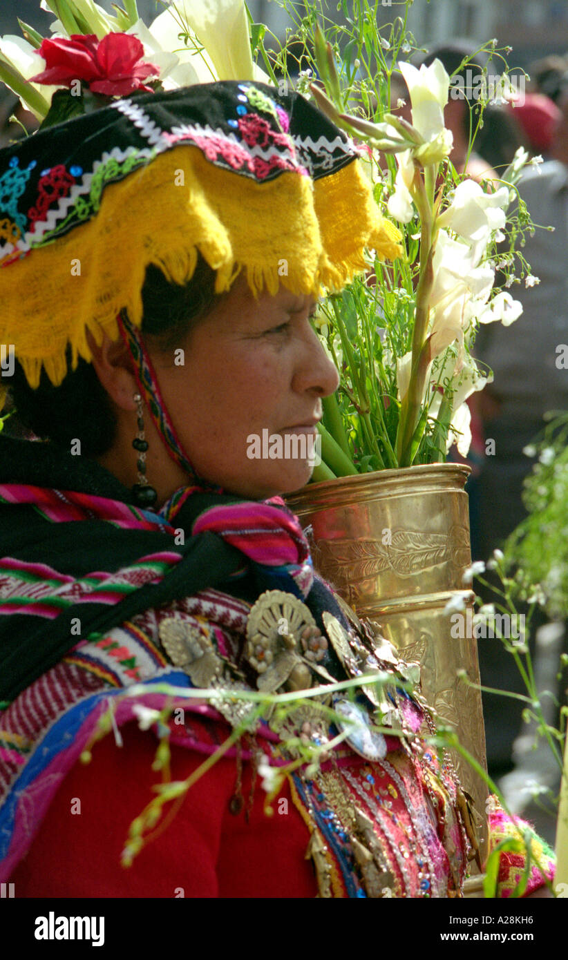 Portrait of a Peruvian lady - fiesta parade Plaza de Armas Cuzco, Peru ...