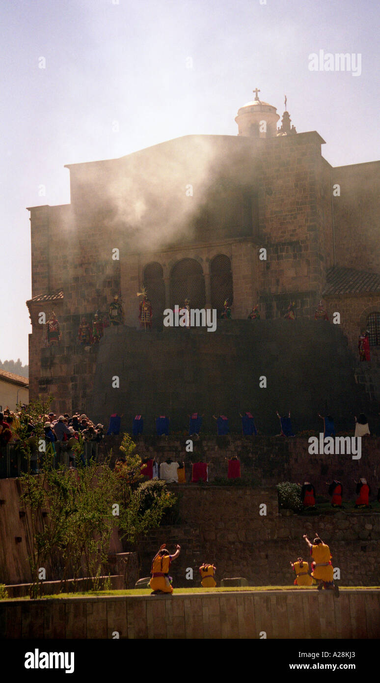 Inti Raymi re-enactment, Inca Festival of the Sun at Coricancha temple ...